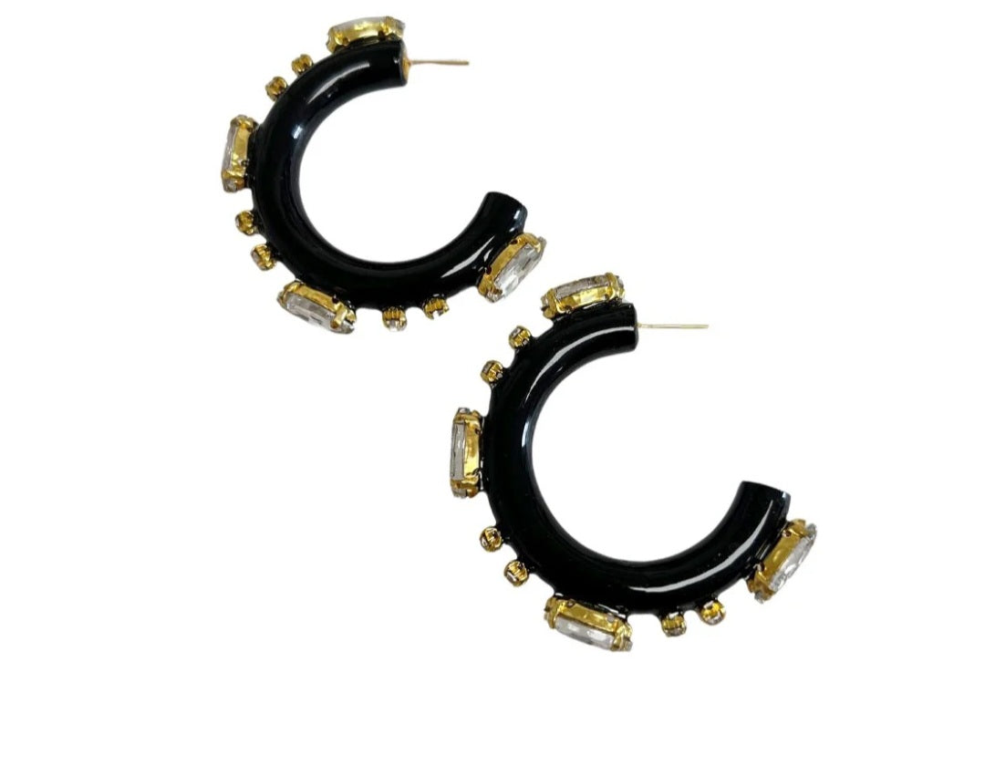 Emily Gray hoops in black – Irresistible Elegance